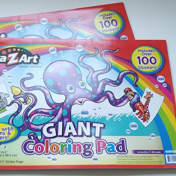 cra z art | Toys | 2 Giant Coloring Books With Over 0 Stickers Nwt ...